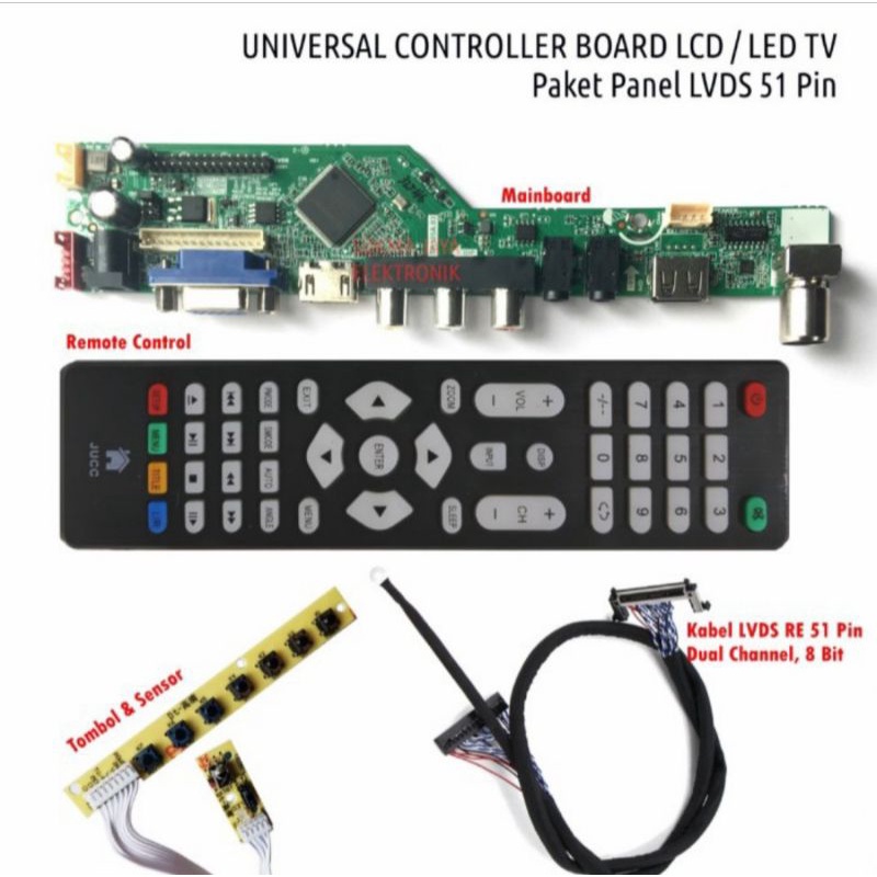 Jual Universal LED TV Controller Board - Mainboard LVDS Khusus Panel ...
