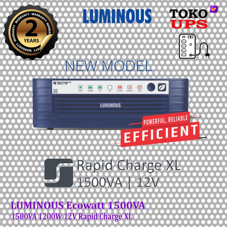 Jual Luminous Inverter 1500VA 1200W 12V EcoWatt Rapid Charge XL ...