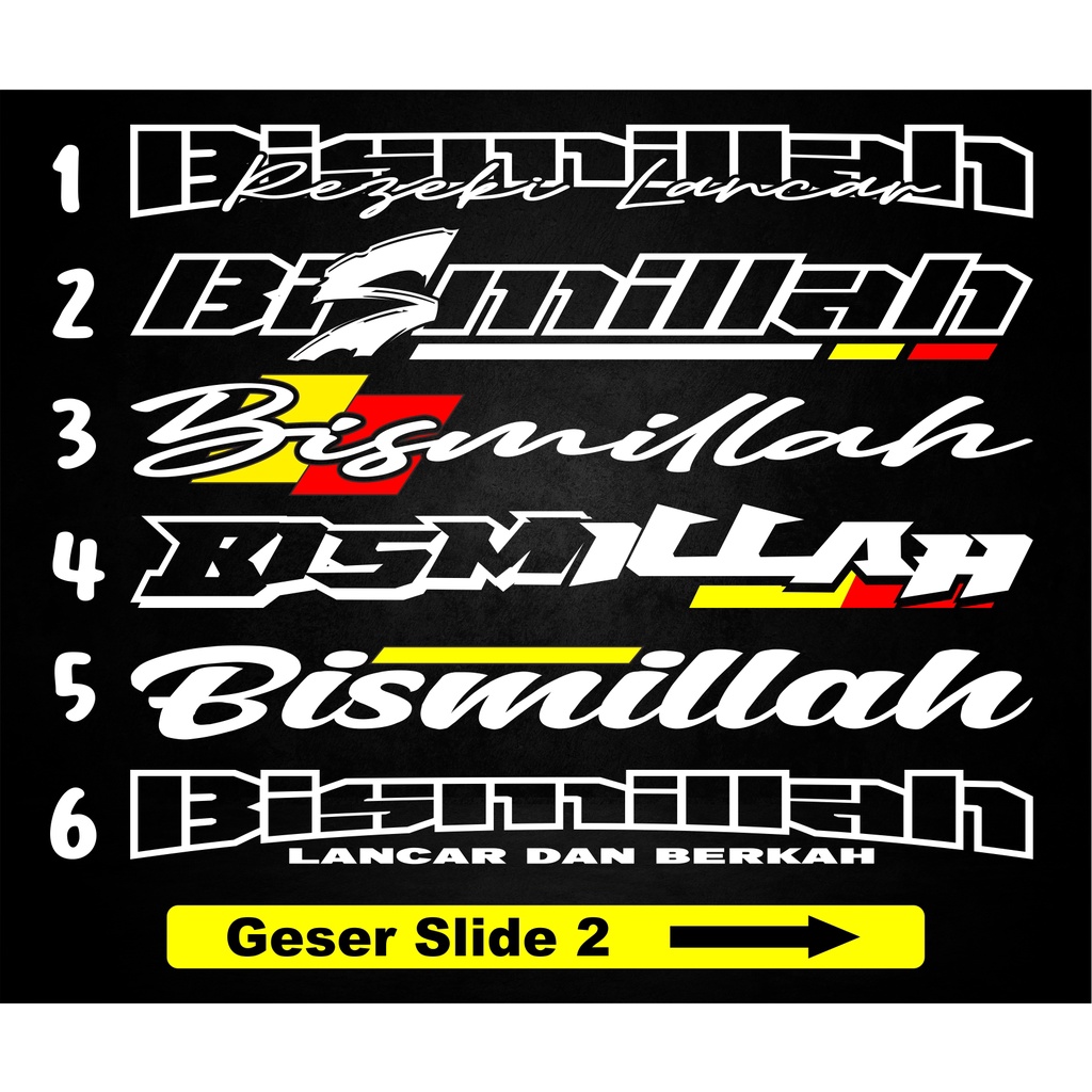 Jual Stiker Kaca Bismillah / Stiker Bismillah Kaca / Stiker Kaca Truk ...