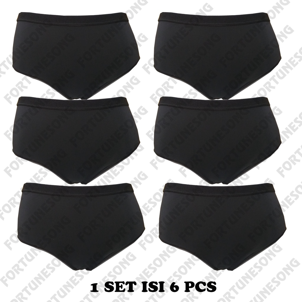 Jual 6 Pcs Celana Dalam Wanita Full Hitam / CD Hitam Perempuan / CD ...