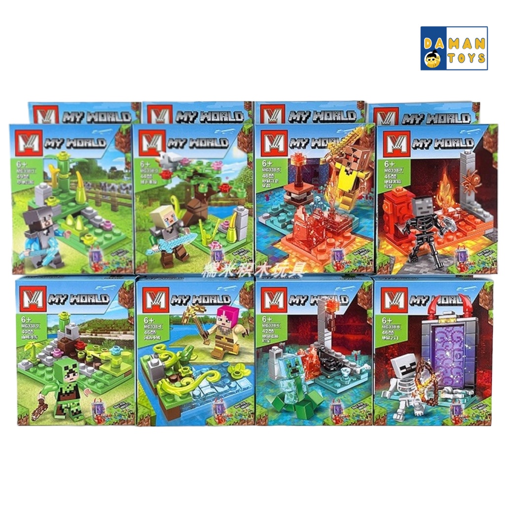 Jual DT Mainan Diy Minecraft figuree Ederman Skeleton Zombie Minicraft ...
