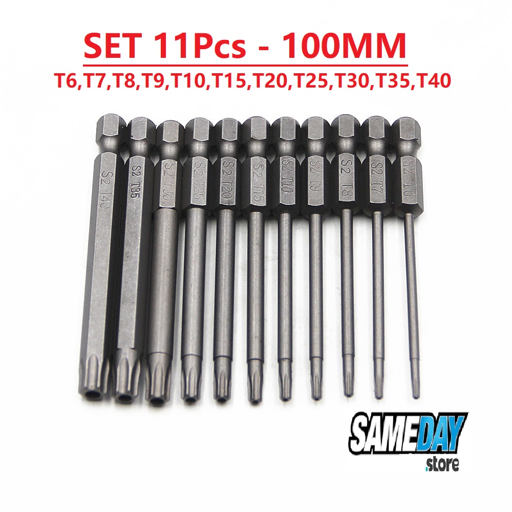 Jual Kunci Bintang Lubang Mata Obeng Torx Key Baja S2 Set Hex T5-T40 ...