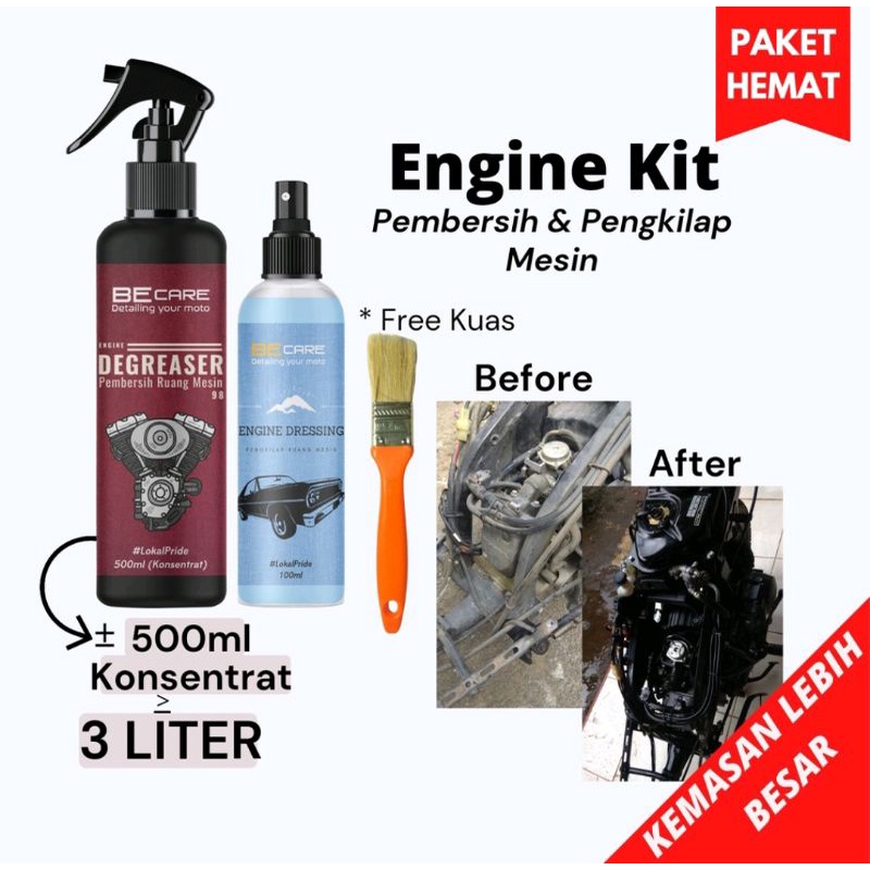 Jual ENGINE KIT Pembersih & Pengkilap Mesin DEGREASER ENGINE BeCare Detailing - Heavy Duty ...