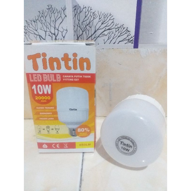 Jual Bohlam Lampu LED Tabung 10 Watt Cahaya Putih TINTIN E27 SNI | Shopee Indonesia