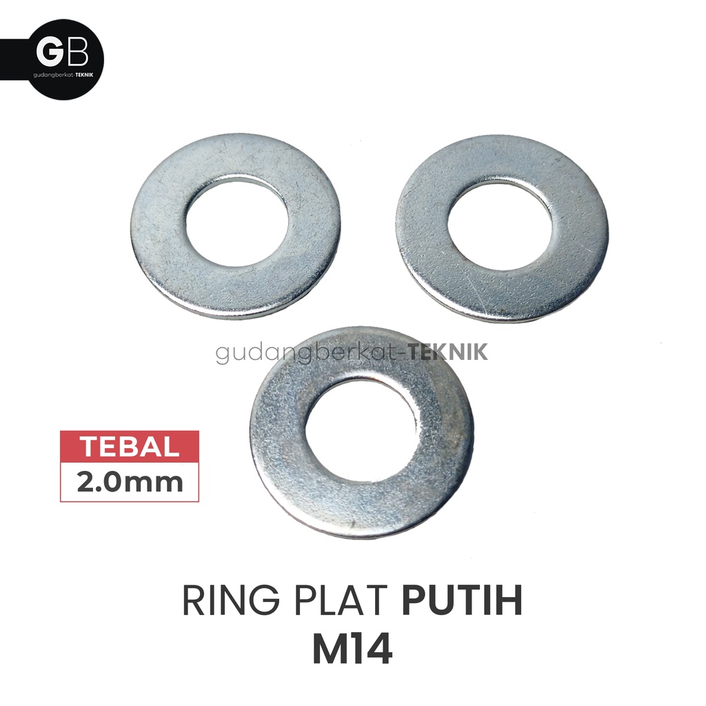 Jual RING PLAT M14 PUTIH TEBAL / WASHER PLATE / RINGPLAT 14MM GALVANIS ...