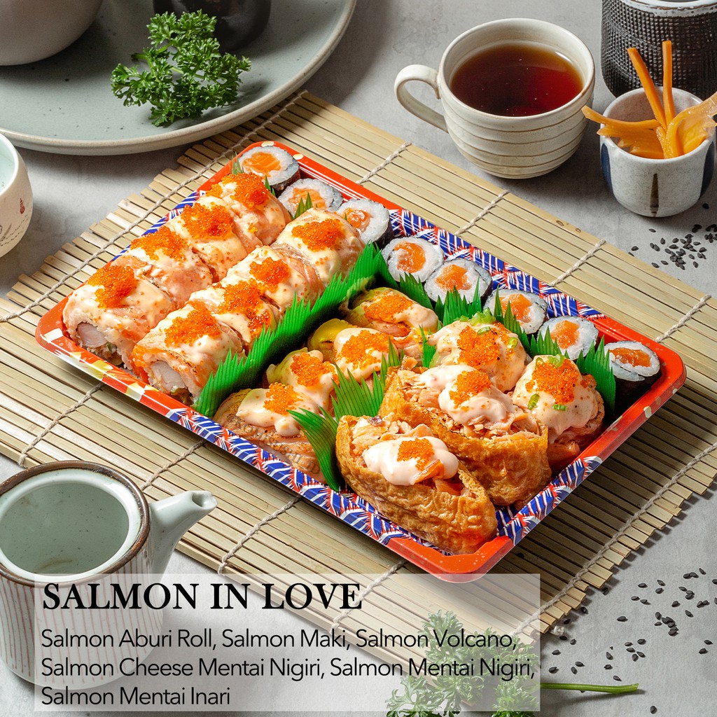 Jual SALMON IN LOVE | MEDIUM SIZE SUSHI PLATTER ISI 24PCS | BIRTHDAY ...
