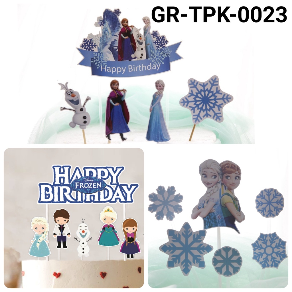 Jual TPK-0023 Topper kertas hiasan kue cake topper frozen elsa anna ...