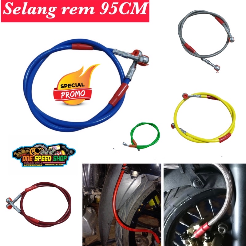 Jual COD SELANG REM DEPAN VARIASI WARNA 95CM SLANG REM NON PSI WARNA ...