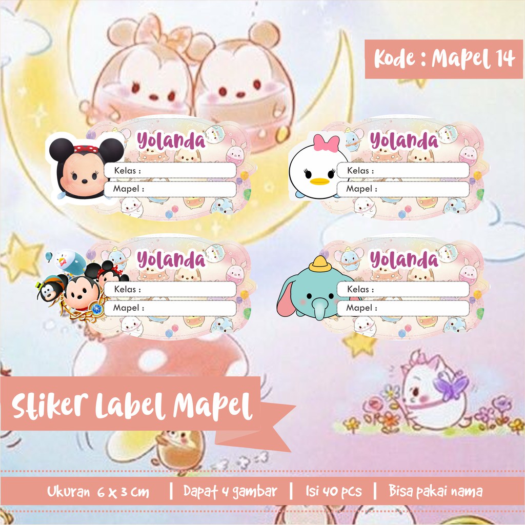 Jual [40 pcs] Stiker Mata Pelajaran / Stiker Buku / Stiker Mapel ...