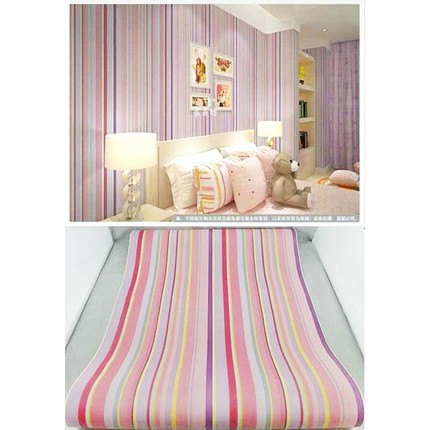Jual S017 wallpaper sticker garis pink 45cm x 10m | Shopee Indonesia