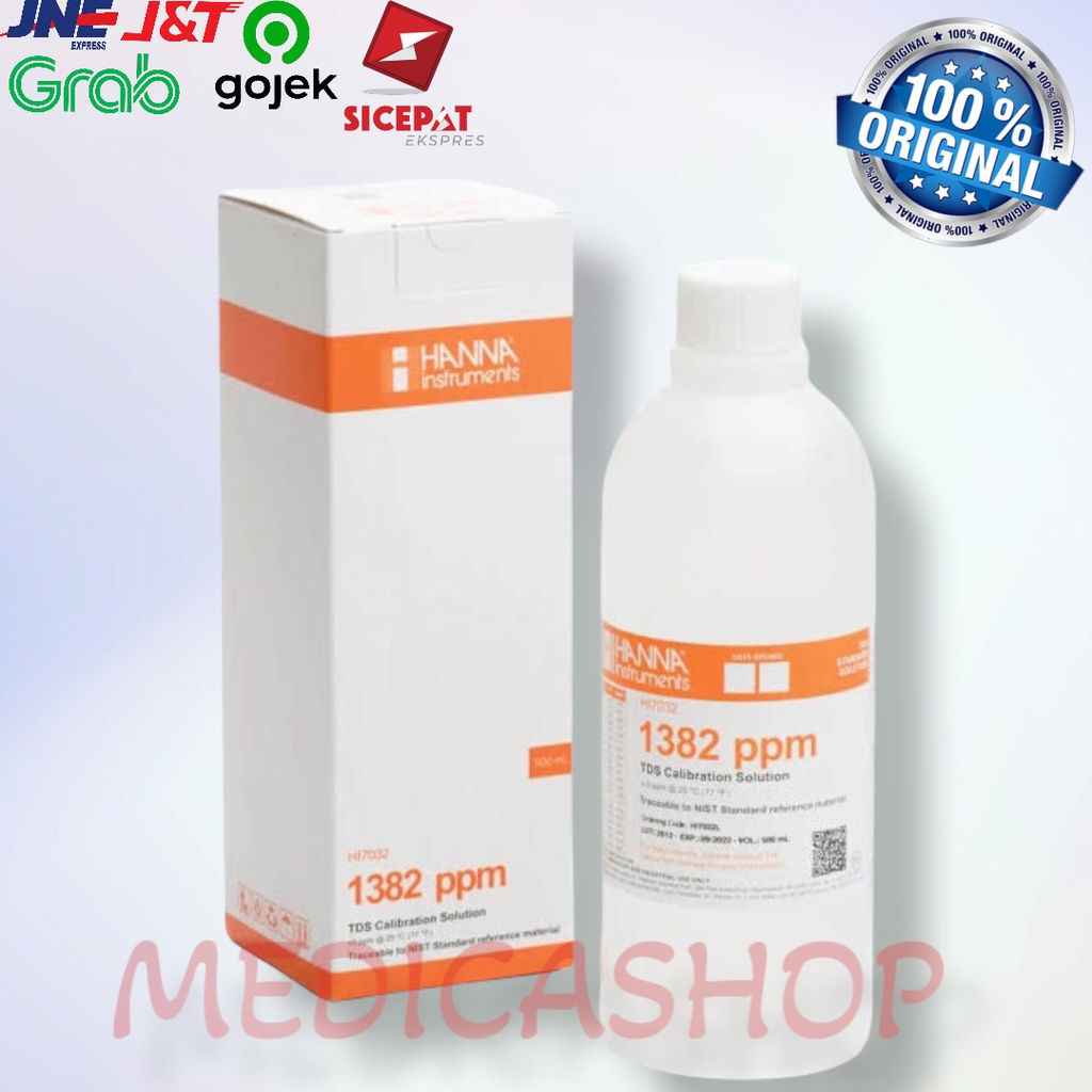 Jual cairan calibrasi tds hanna HI70032 1382 ppm tds calibration solution | Shopee Indonesia