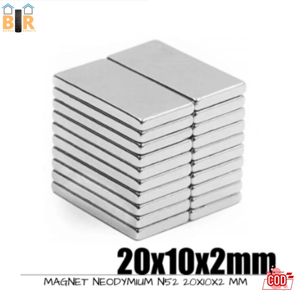 Jual STRONG MAGNET NEODYMIUM KOTAK N52 NdFeB SQUARE 20X10X2 MM | Shopee ...