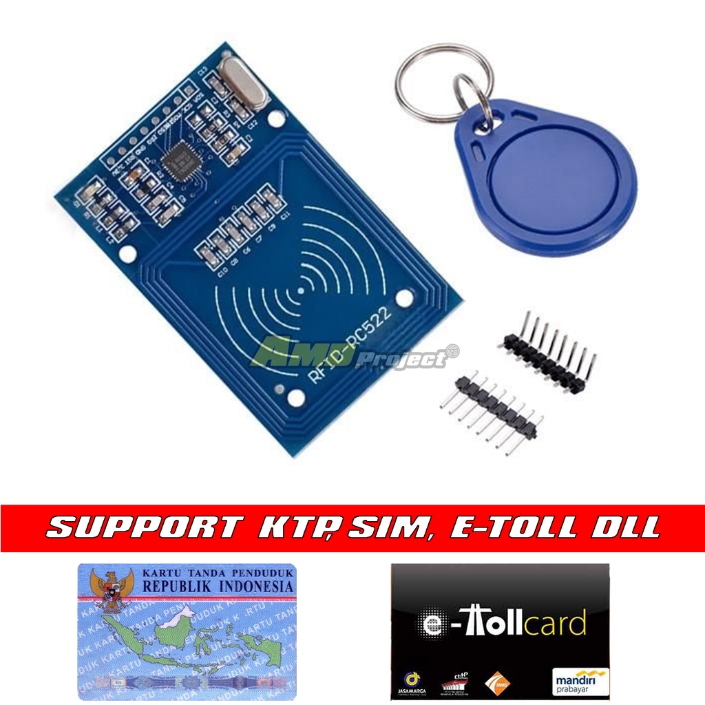 Jual Paket Lengkap Modul MRC-522 RFID MFRC 522 Support E KTP SIM TOLL ...