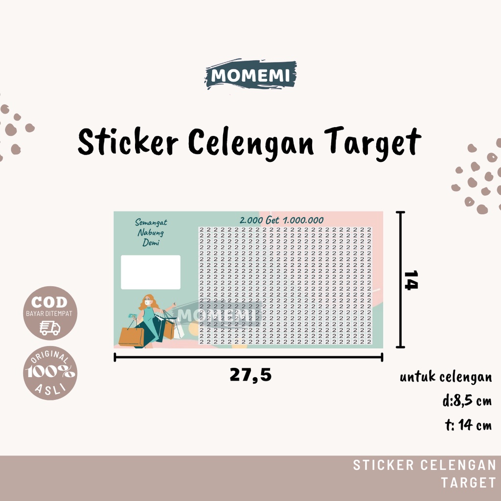 Jual Sticker Celengan Target / stiker celengan aestetic | Shopee Indonesia