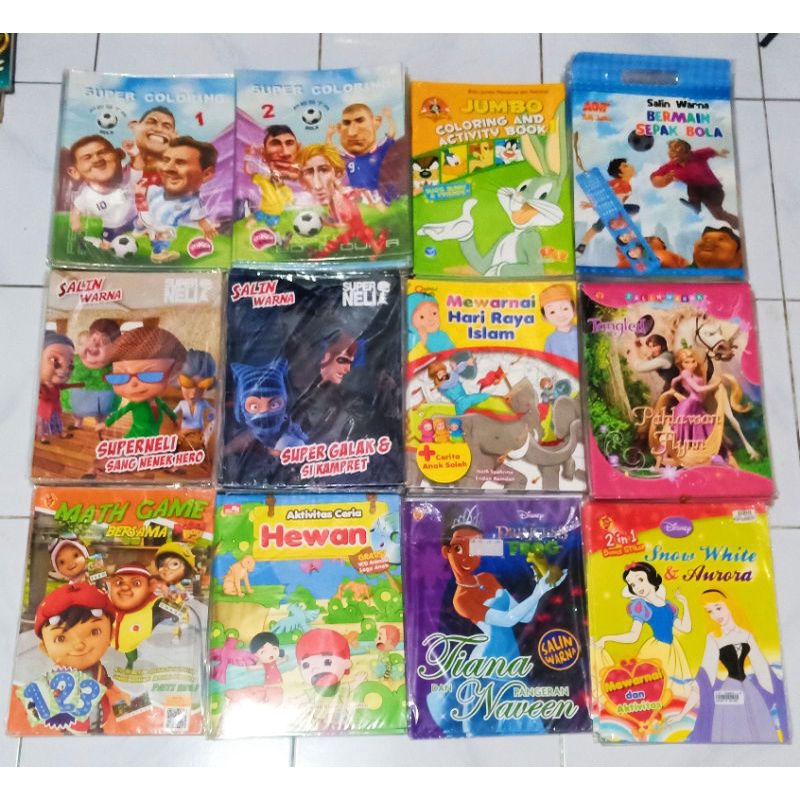 Jual buku aktivas anak untuk PAUD // TK // SD // salin warna // sticker // mewarnai // puzzle ...