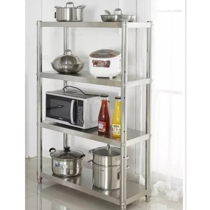 Jual Rak Besi Stainless 4 Tingkat Portabel Rak Serbaguna Oven Microwave ...
