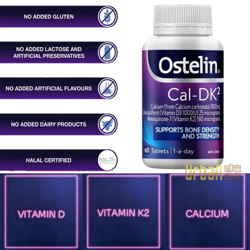 Jual Ostelin Cal-DK2 - Calcium and Vitamin D 60 Tablets - Original Made ...