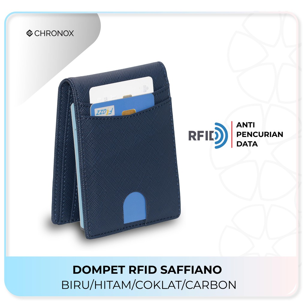 Jual CHRONOX Dompet RFID Pria Wanita Kulit Saffiano - BROOKLYN | Shopee ...