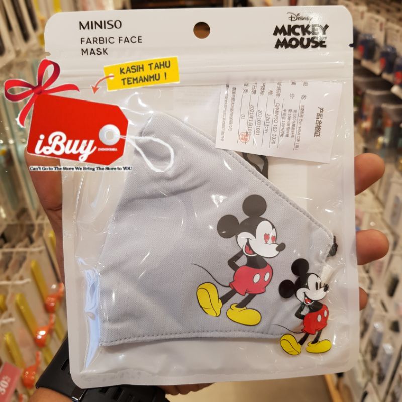 Jual Miniso Disney Mickey Mouse Masker Mulut Bahan Kain Pink 22x13cm ...