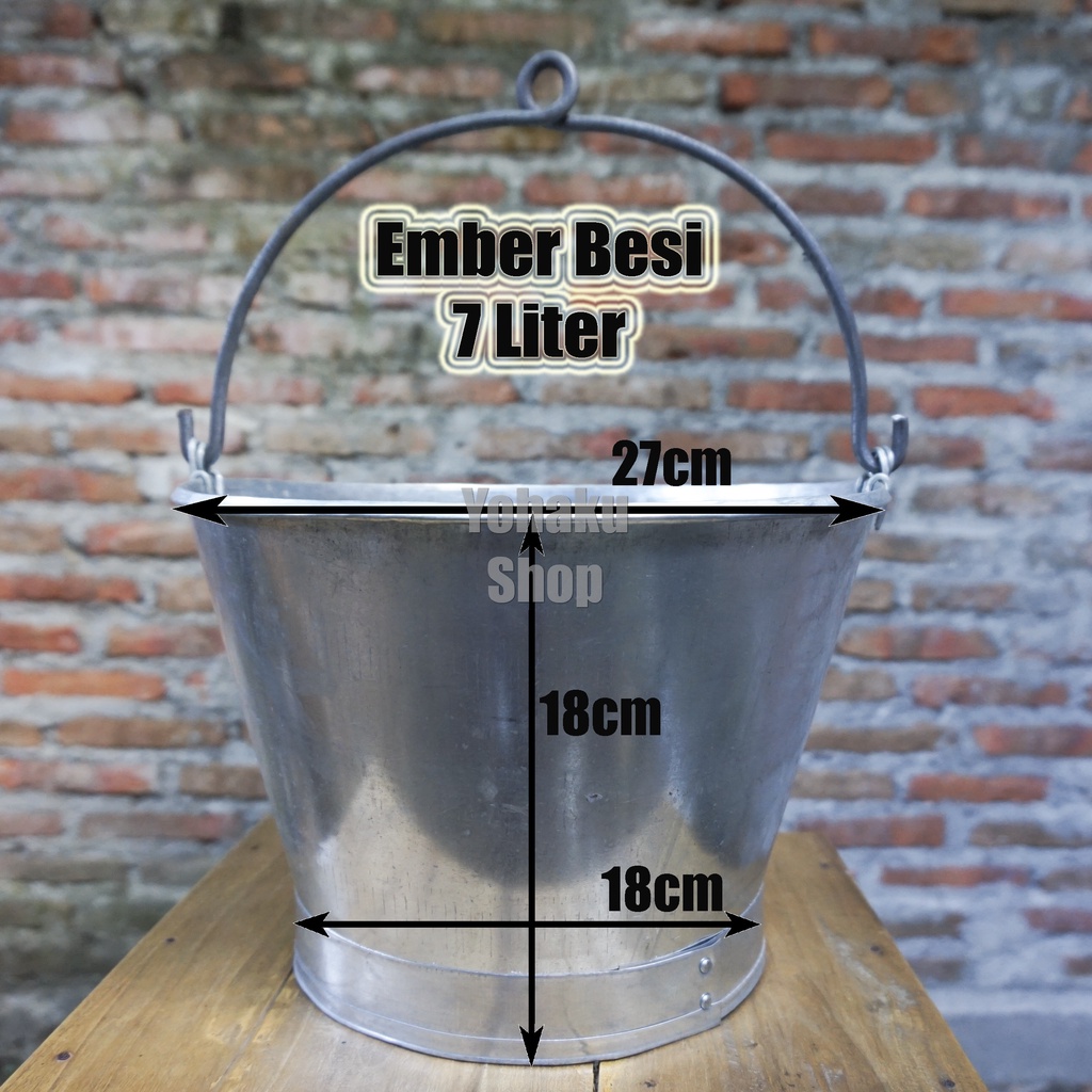 Jual Ember Besi Anti Pecah 7 Liter 10 Liter Bahan Seng Tebal / Vas ...