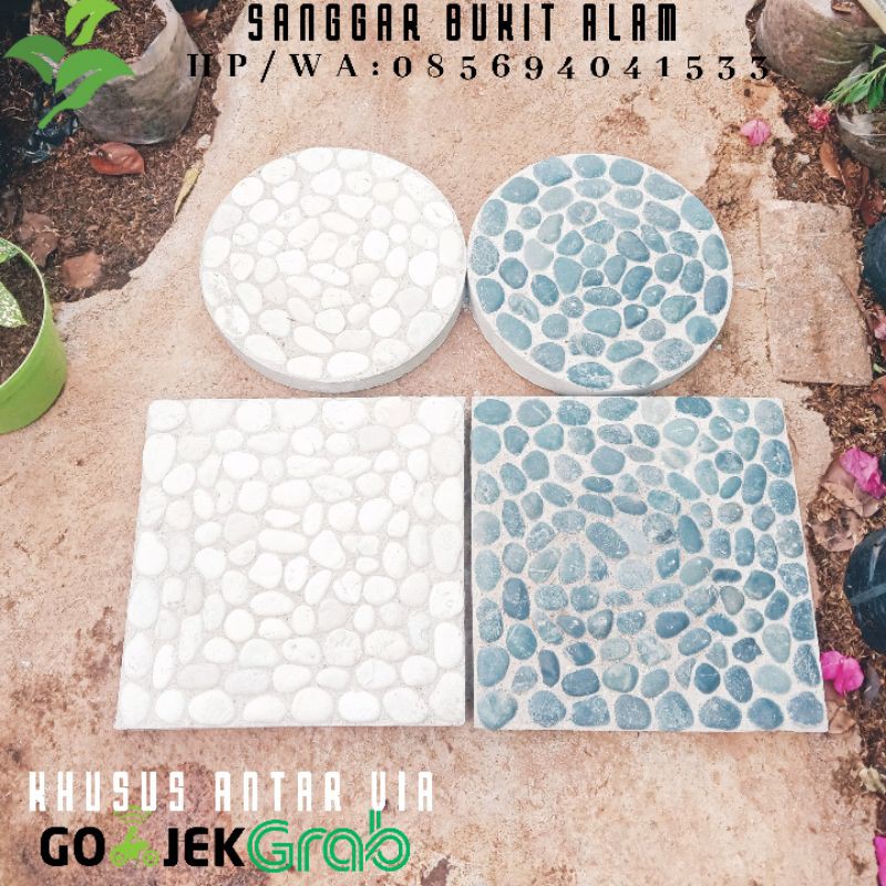 Jual batu pijakan / batu steping / batu stepping / batu taman bulat dan ...