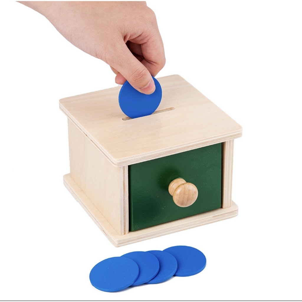 Jual Montessori Object Permanence Coin Box with Drawer | Shopee Indonesia