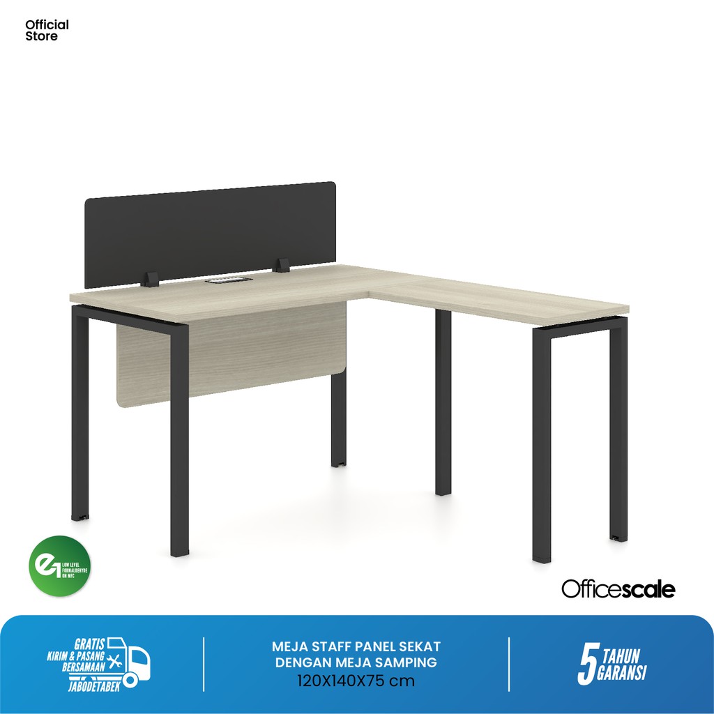 Jual Officescale Meja Kerja Kantor Panel Sekat + Meja Samping | Shopee ...