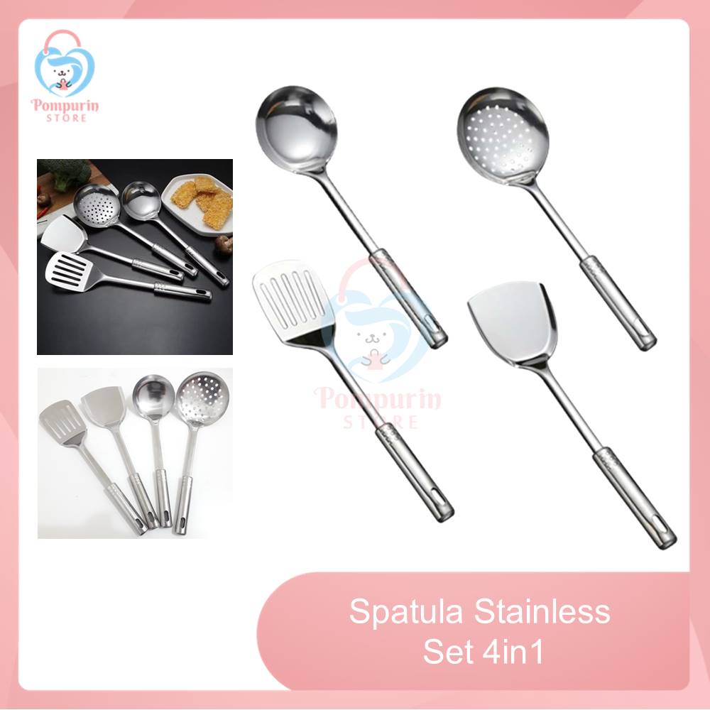 Jual Spatula STAINLESS Set 4in1 (Sodet Sutil Stainless) - Alat Masak ...