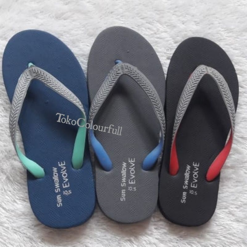 Jual SunSwallow Size Besar EVOLVE Sandal Jepit Pria Wanita Cowok Cewek Laki-laki Sendal Japit ...