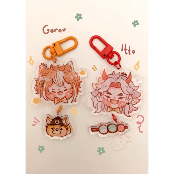 Jual Keychain Genshin Impact Gorou Itto / Gantungan Kunci Genshin ...