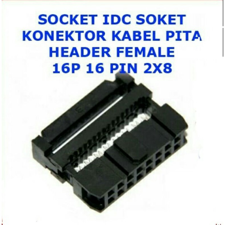 Jual IDC Socket Female 16pin 16 pin Connector Konektor 2x16pin female ...