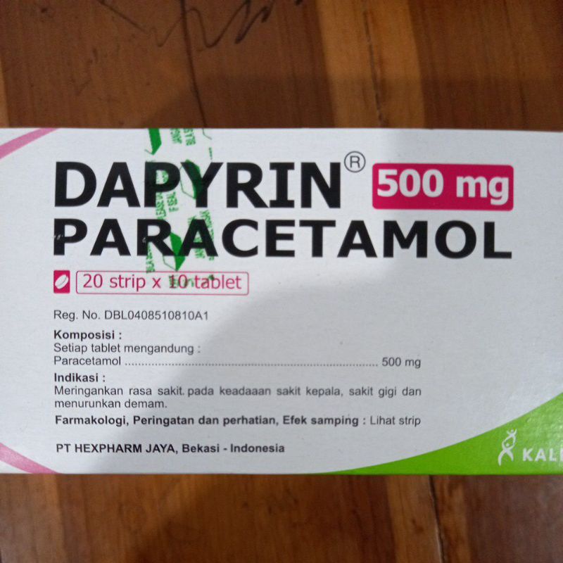Jual DAPYRIN tablet 500 mg box ( parasetamol 500mg) 20 strip | Shopee ...