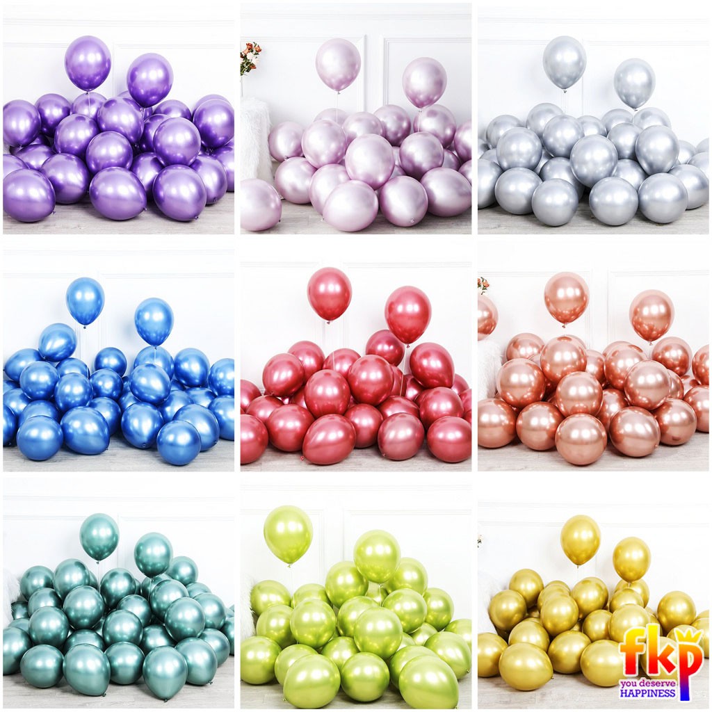 Jual FUN KIDS PARTY Paket 25 pcs Balon Latex Chrome / Balon Chrome ...