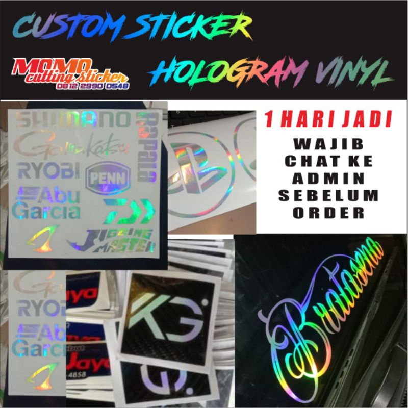 Jual Custom Cutting Sticker Bahan Hologram Vinyl Holograpic 1 Hari Jadi ...