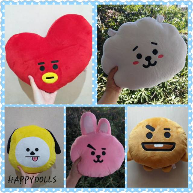 Jual Bantal boneka bts bt21/bantal kpop tata,chimmy,cooky,rj,shooky ...