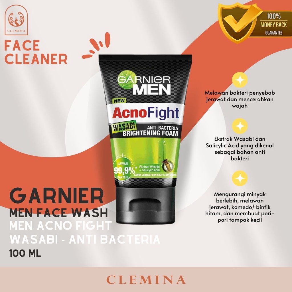 Jual Garnier Men Acno Fight Wasabi Foam Face Wash Sabun Wajah Jerawat 100ml | Shopee Indonesia