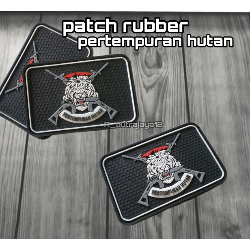 Jual Patch rubber LOGO PERTEMPURAN HUTAN/tempelan karet velcro army military tactical airsoft ...