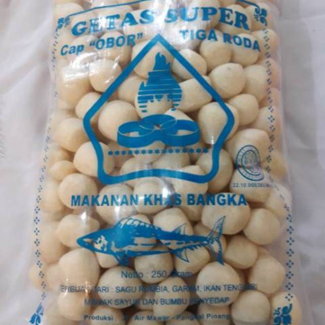 Jual Kerupuk getas super tenggiri bulat cap obor tiga roda logo biru ...