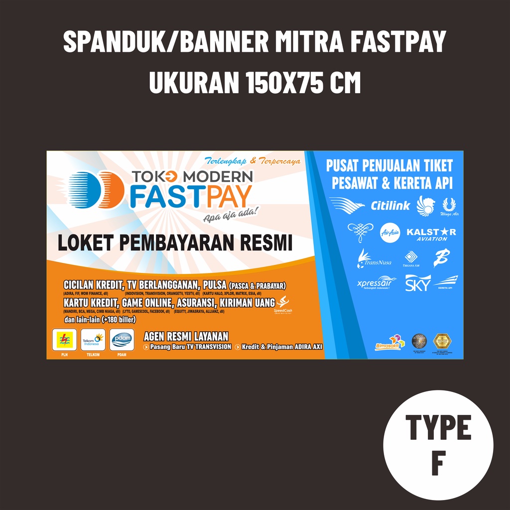 Jual Spanduk / Banner Mitra Fastpay ukuran 150x75cm - Kholstore ...