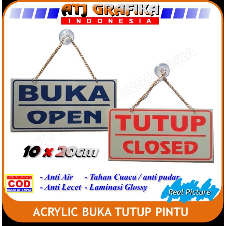 Jual Acrylic buka tutup sticker open close akrilik | Shopee Indonesia