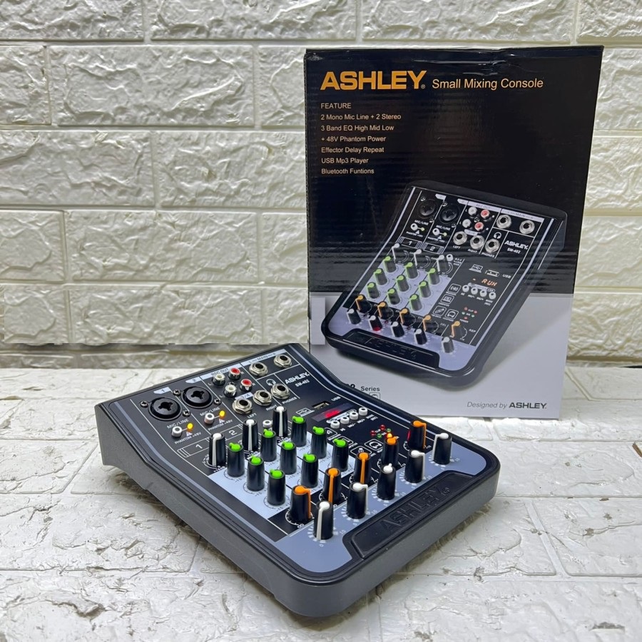 Jual Mixer Audio ASHLEY SM 402 ( 4 Channel ) USB, Bluetooth SOUNDCARD ORIGINAL | Shopee Indonesia