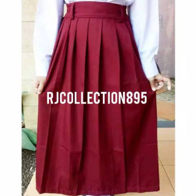 Jual ROK PANJANG REMPEL WARNA MERAH SERAGAM SEKOLAH ANAK SD | Shopee Indonesia