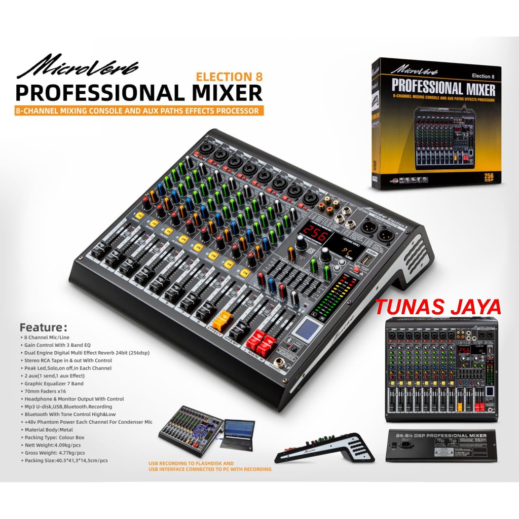 Jual Microverb Election 8 Mixer Audio Mixer 8chnl original election8 ...