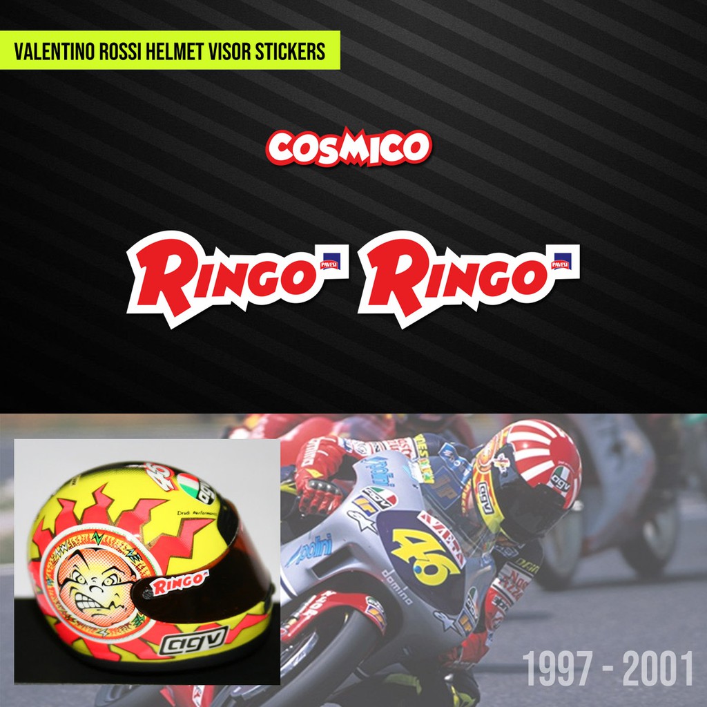 Jual Sticker Visor Helm Valentino Rossi Set 1997 to 2001 Model B ...