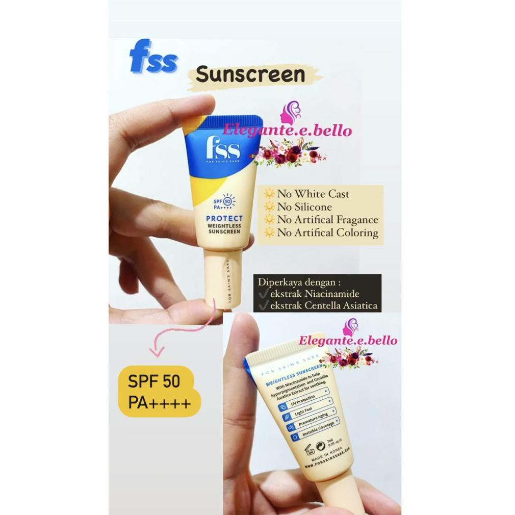 Jual FSS For Skin's Sake Mini Weightless Sunscreen SPF50 PA++++ (KODE 4112) | Shopee Indonesia