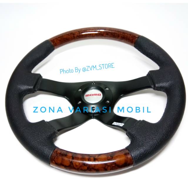 Jual Stir Setir Racing Mobil Universal Motif Kayu Wood K4 14inch (Plat ...