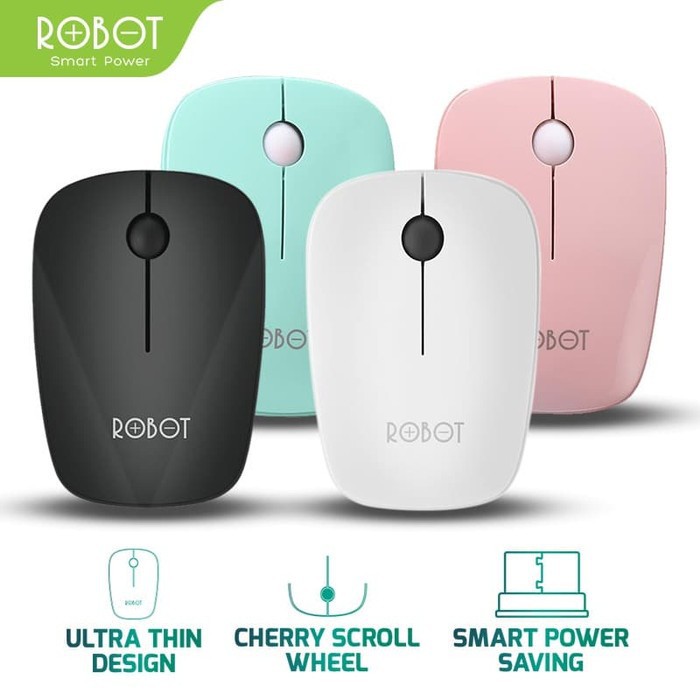 Jual Robot Mouse M220 Wireless 2.4G Optical 1600DPI USB Garansi ...