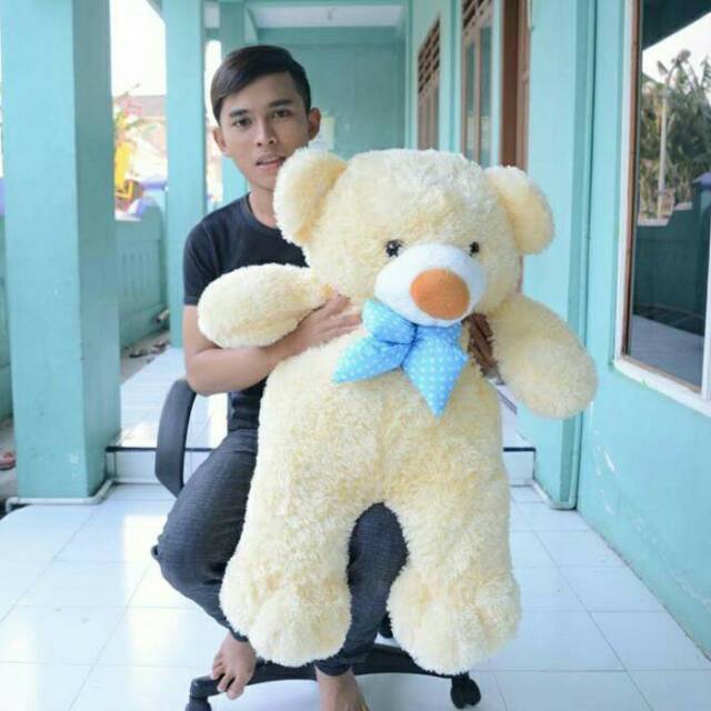 Jual Boneka Teddy Bear Besar Pita Pink 85cm SNI | Shopee Indonesia