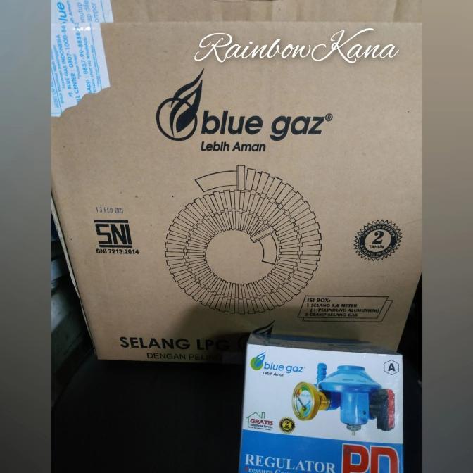 Jual Regulator Blue gaz PD + selang LPG gas alumunium SNI + clamp gas ...