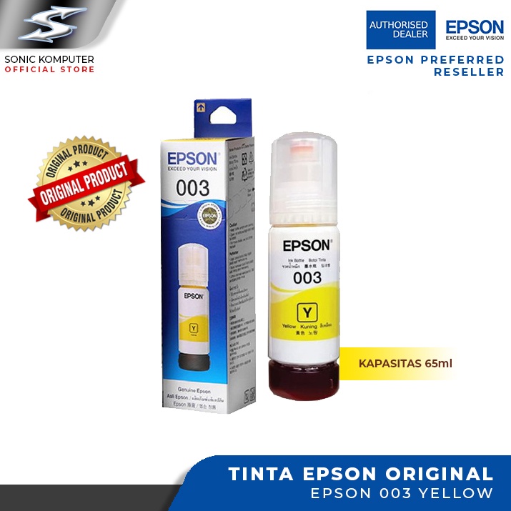 Jual EPSON TINTA T 003 BLACK CYAN MAGENTA YELLOW B C M Y ORIGINAL 100% ...
